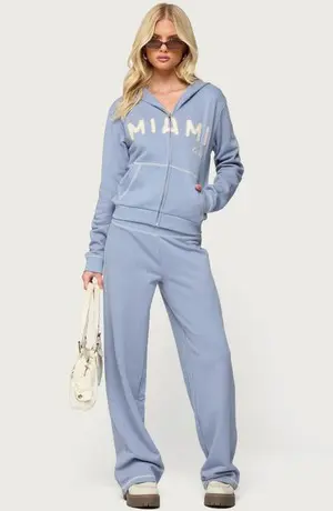 EDIKTED Cotton Blend Front Zip Hoodie