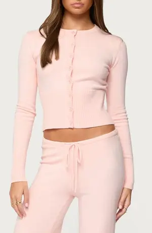 Women's Light Pink Knit Cardigans