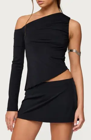 EDIKTED Lucretia Asymmetric Top - Black