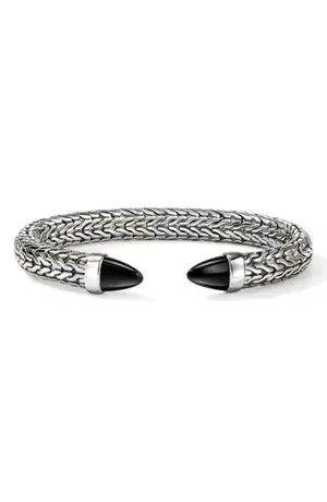 John Hardy Spear 50 Flex Cuff Bracelet - Silver/black Onyx