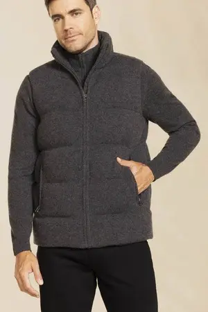 Naked Cashmere Cody Cashmere Puffer Vest - Charcoal