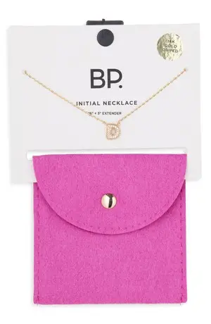 Bp. Pavé Crystal Initial Pendant Necklace - D- 14k Gold Dipped