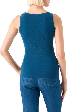 Akris Fitted Virgin Wool Sweater Tank - Teal