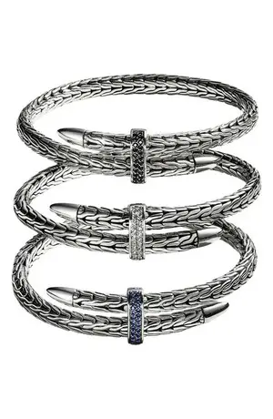 John Hardy Spear Flex Cuff With Gemstones - Silver/blue