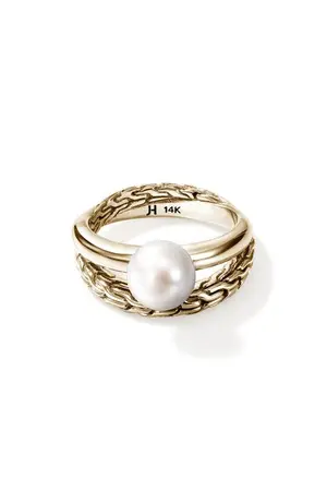 John Hardy Jh Essential Pearl Ring - 14k Gold/pearl