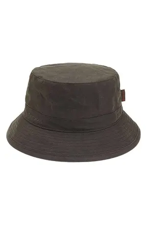 Barbour Waxed Cotton Bucket Hat - Olive