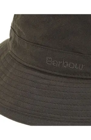 Barbour Waxed Cotton Bucket Hat - Olive