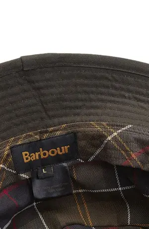 Barbour Waxed Cotton Bucket Hat - Olive