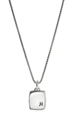 John Hardy Carved Chain Pendant Necklace - Silver/blue/green Multi