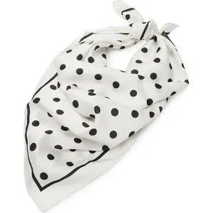 Lele Sadoughi Polka Dot Square Satin Scarf - Jet/ivory