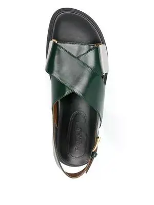 Marni Criss-cross Buckle Sandals - Green