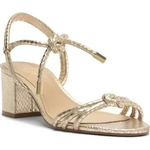AREZZO Camila Mid Heel Tie Sandal - Platino
