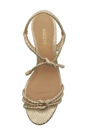 AREZZO Camila Mid Heel Tie Sandal - Platino