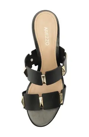 AREZZO Lyra Studded Mid Heel Slide Sandal