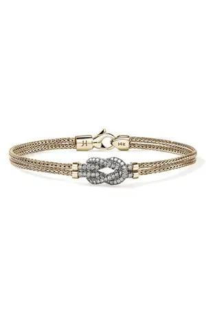 John Hardy Love Knot Diamond Bracelet - 14k Yellow Gold