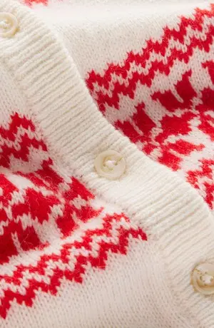 Boden Eliza Heart Fair Isle Wool Cardigan