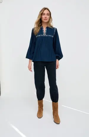 RAFFYA Baez Billowy Sleeve Blouse