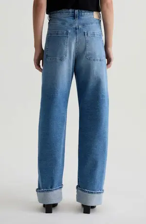 Ag Mercer Cuffed High-waist Barrel Jeans