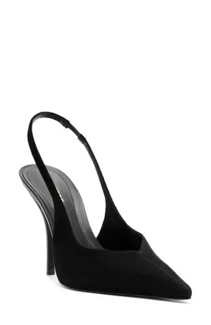 Women's Black Pointed Toe Slingback Pumps