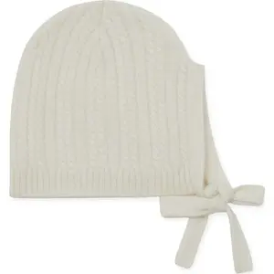 REISS Storm Chunky Knit Cashmere Beanie - Ivory