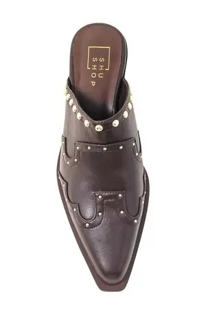 SHU SHOP Thalia Studded Mule - Brown