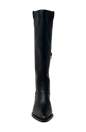 SHU SHOP Vienna Knee High Western Boots - Black