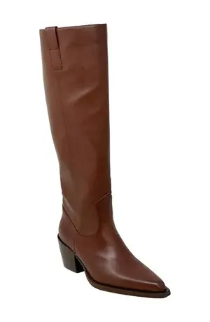 SHU SHOP Vienna Knee High Western Boots - Brown