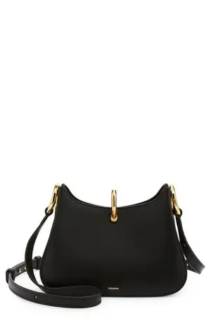 Rabanne Small Ring Leather Shoulder Bag - Black