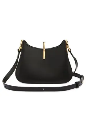 Rabanne Small Ring Leather Shoulder Bag - Black