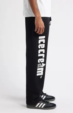 ICECREAM Vertical Logo Cotton French Terry Graphic Sweatpants