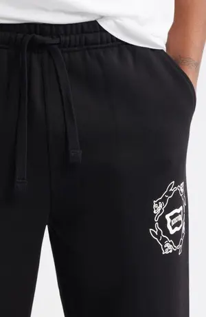 ICECREAM Vertical Logo Cotton French Terry Graphic Sweatpants