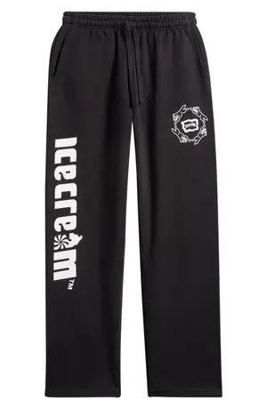 ICECREAM Vertical Logo Cotton French Terry Graphic Sweatpants