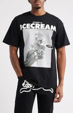 ICECREAM Sip Cotton Graphic T-shirt