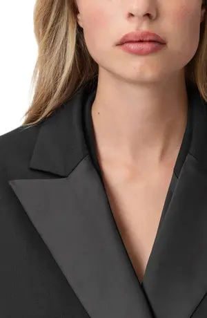 ALLSAINTS Noa Wool Blend Crop Tuxedo Blazer