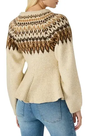 Steve Madden Fair Isle Peplum Cardigan