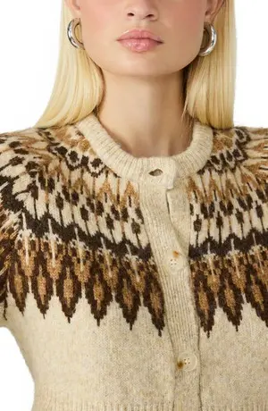 Steve Madden Fair Isle Peplum Cardigan