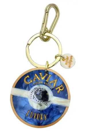 SOLAR ECLIPSE Hand Painted Caviar Charm - Blue