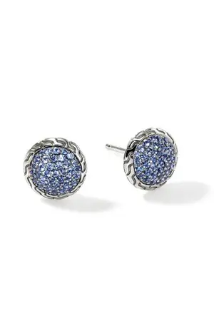 John Hardy Jh Essentials Stud Earrings Blue Saphire