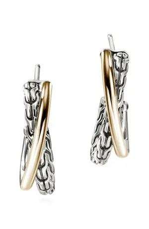 John Hardy Jh Essentials Crossover Earrings - Silver/gold