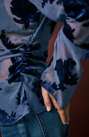 NEXT Flocked Mesh Top - Blue