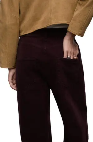 Mango Wide-leg Corduroy Pants - Wine