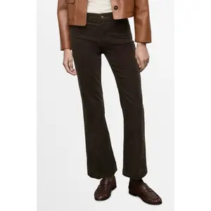 Mango Bootcut Corduroy Pants - Chocolate