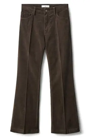 Mango Bootcut Corduroy Pants - Chocolate