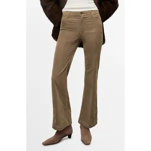 Mango Bootcut Corduroy Pants - Medium Brown