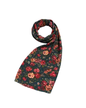FABLE ENGLAND Roses Pashmina Scarf - Teal
