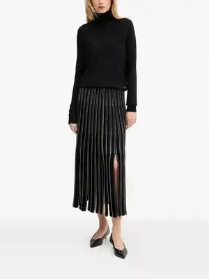 BOSS Striped Pleated Midi Skirt
