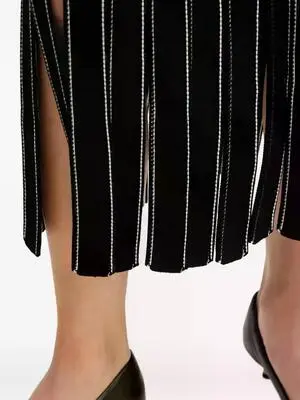 BOSS Striped Pleated Midi Skirt
