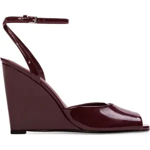 BLACK SUEDE STUDIO Idetta 100 Wedge Sandal - Raisin Patent Leather