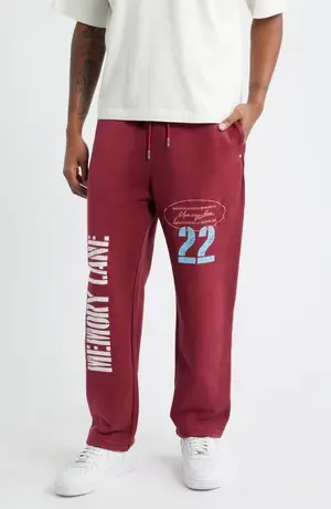 MEMORY LANE Stencil Logo Sweatpants Red