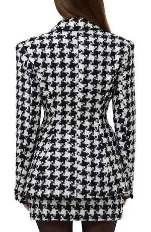 Naked Wardrobe Houndstooth Check Tweed Blazer